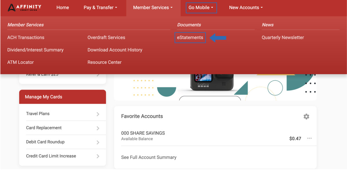 eStatements - Affinity Credit Union : Affinity Credit Union